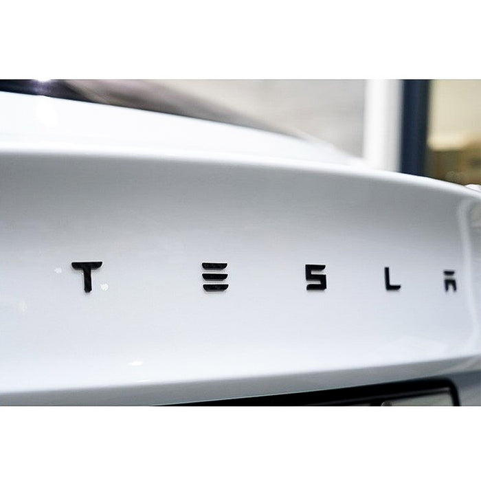 Tesla Model 3 & Y 'TESLA' Letter Badge | Gloss Black - Eevify